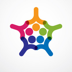 Teamwork businessman unity and cooperation Vector Image