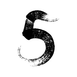 Calligraphic paint numbers brush lettering Vector Image