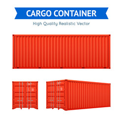 Realistic cargo container set Royalty Free Vector Image