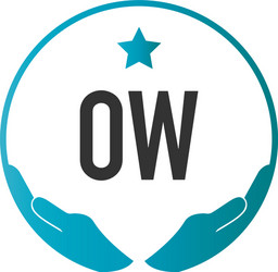 Initial letter xj hand care logo design template Vector Image