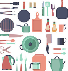 Tableware and kitchen tools Royalty Free Vector Image