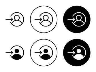 Login icon set account member access symbol Vector Image