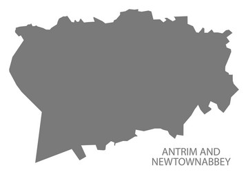 Mid and east antrim map grey Royalty Free Vector Image