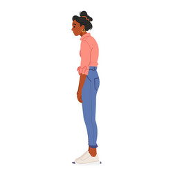 Female character stands tall with shoulders back Vector Image