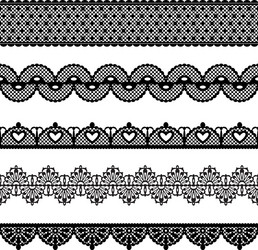 Seamless lace set Royalty Free Vector Image - VectorStock