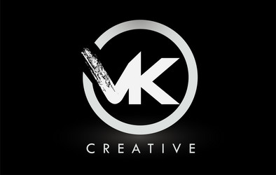 Vk brush letter logo design creative brushed Vector Image