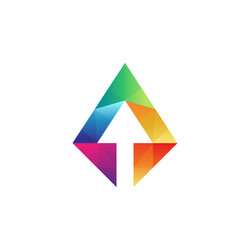 Abstract triangle technology color prism logo Vector Image
