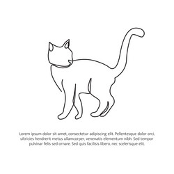 Cat line design simple animal silhouette Vector Image