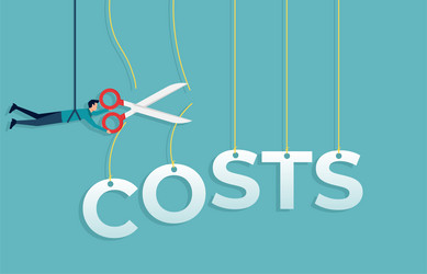 Costs reduction cut optimization Royalty Free Vector Image