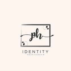Ph handwriting logo of initial signature wedding Vector Image