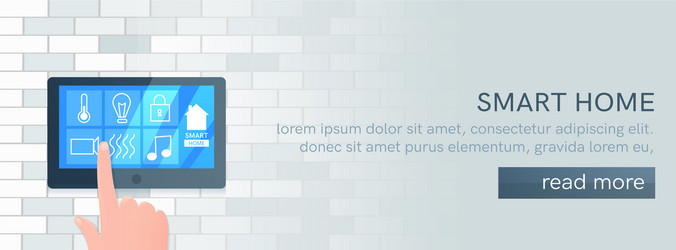 Smart home technology banner Royalty Free Vector Image