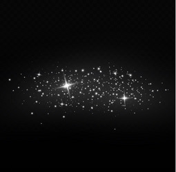 Starry dust flash light spark sparkle white star Vector Image