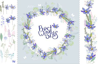 Wild flowers collection Royalty Free Vector Image