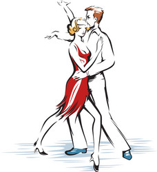Abstract dancing couple Royalty Free Vector Image