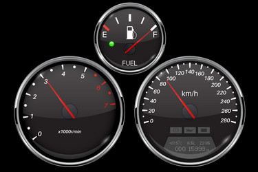Car dashboard speedometer tachometer fuel Vector Image