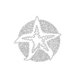 Single curly one line drawing of cute sea shell Vector Image