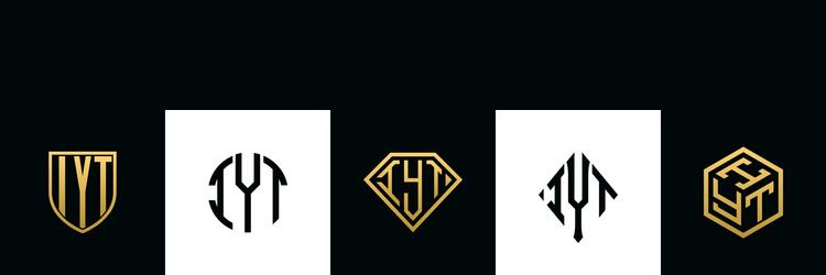 Initial letters hry logo designs bundle Royalty Free Vector