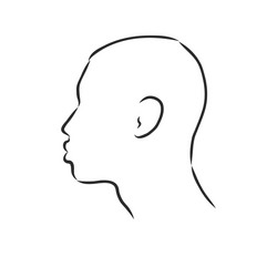 Outline side profile a human male head male Vector Image
