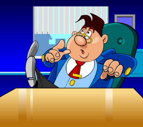 Cartoon male director in the office Royalty Free Vector