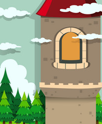 Cartoon broken medieval castle or city wall ruins Vector Image
