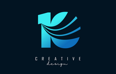 Colorful creative number 10 logo with leading Vector Image