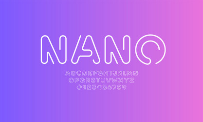 Digital style alphabet font from rounded line Vector Image