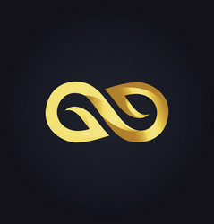 Circular infinity 3d logo metallic gradient Vector Image