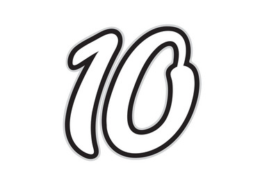 Black white 10 number letter logo icon design Vector Image