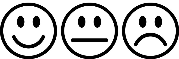 Happy unhappy emoji face smile sad icon Royalty Free Vector