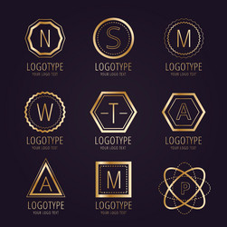 Massive logo set bundle icons badge Royalty Free Vector