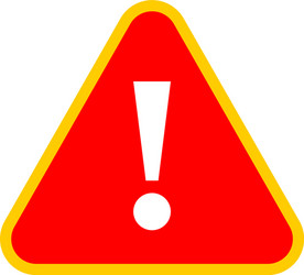 Red triangle exclamation mark icon warning sign Vector Image