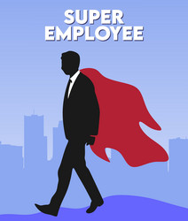 Super employee wearing a red robe Royalty Free Vector Image