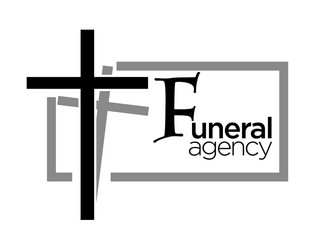 Funeral agency logo with headstone and cross Vector Image