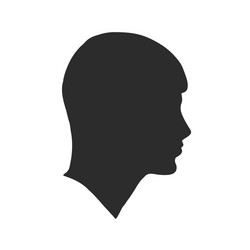 Outline side profile a human male head male Vector Image