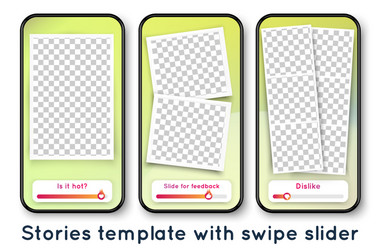 Stories template with photo frame and emoji slider