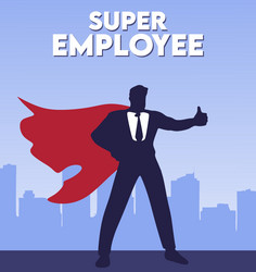 Super employee wearing a red robe Royalty Free Vector Image