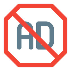 Ad blocker helps to prevent commercials Royalty Free Vector