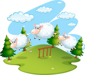 Sheep field Royalty Free Vector Image - VectorStock