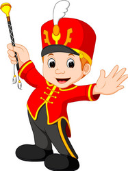 Cartoon kids marching band parade child musicians Vector Image