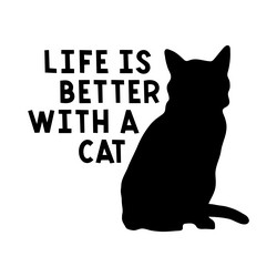 Life is good with a cat cat lettering quote Vector Image