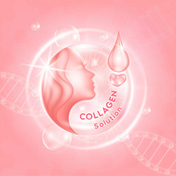 Drop pink collagen solution serum Royalty Free Vector Image