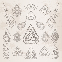 Thai art pattern vintage design elements and frame