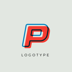 P letter in blue color logo design Royalty Free Vector Image