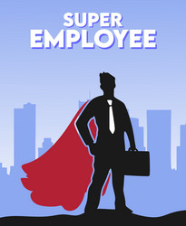 Super employee wearing a red robe Royalty Free Vector Image
