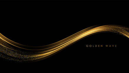 Abstract elegant gold glowing wave line Royalty Free Vector