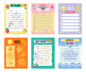 Cute Daily Note Template Booklet Vector Images (38)