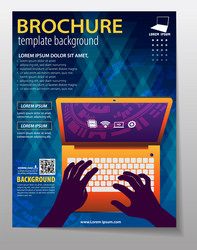 Laptop and technology poster flyer communication Vector Image