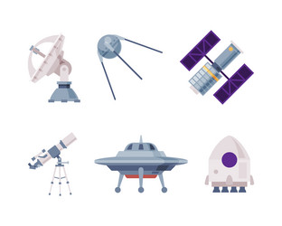 Outer space objects for universe exploration Vector Image