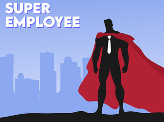 Super employee wearing a red robe Royalty Free Vector Image