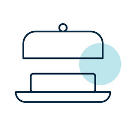 Butter in dish with open lid icon dairy Royalty Free Vector